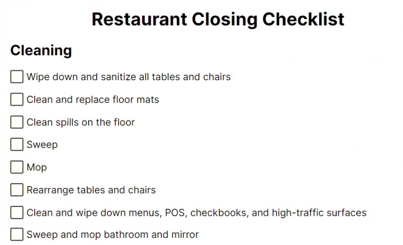 3 Restaurant Management Checklist Templates You Can Download - The ...